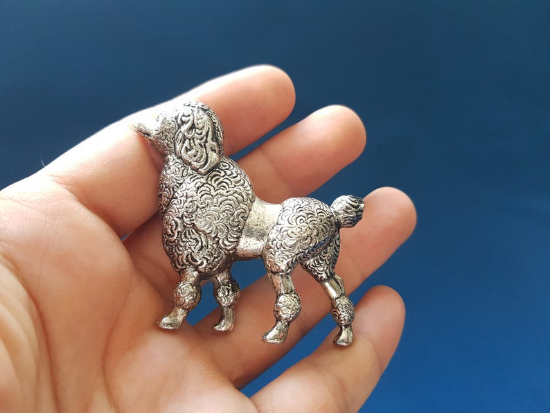 Pewter Dog Figurine, Pewter Poodle Dog Figure, Pewter Poodle, Poodle ...