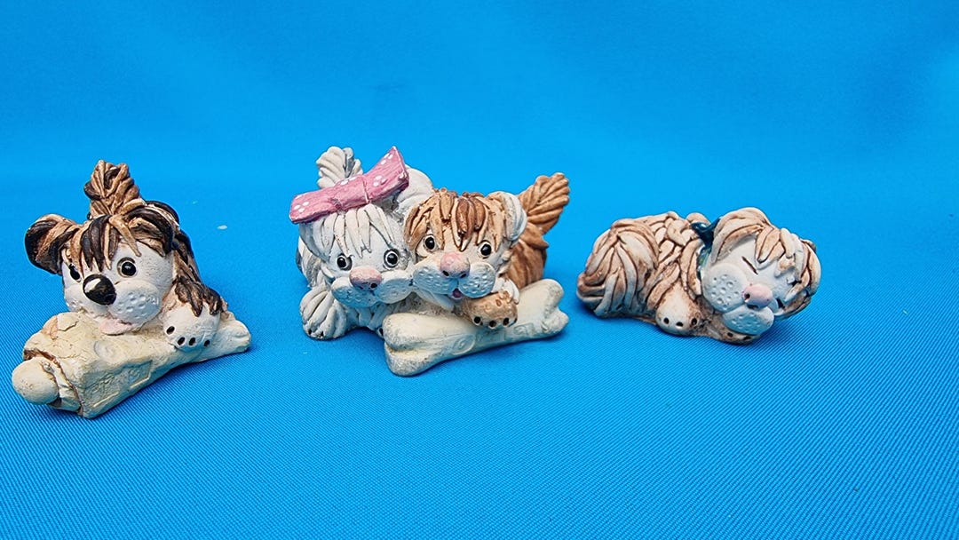 Small Dog Figurine, Resin Dog Figurine, Hand Made Dog Figure, Resin Dog ...