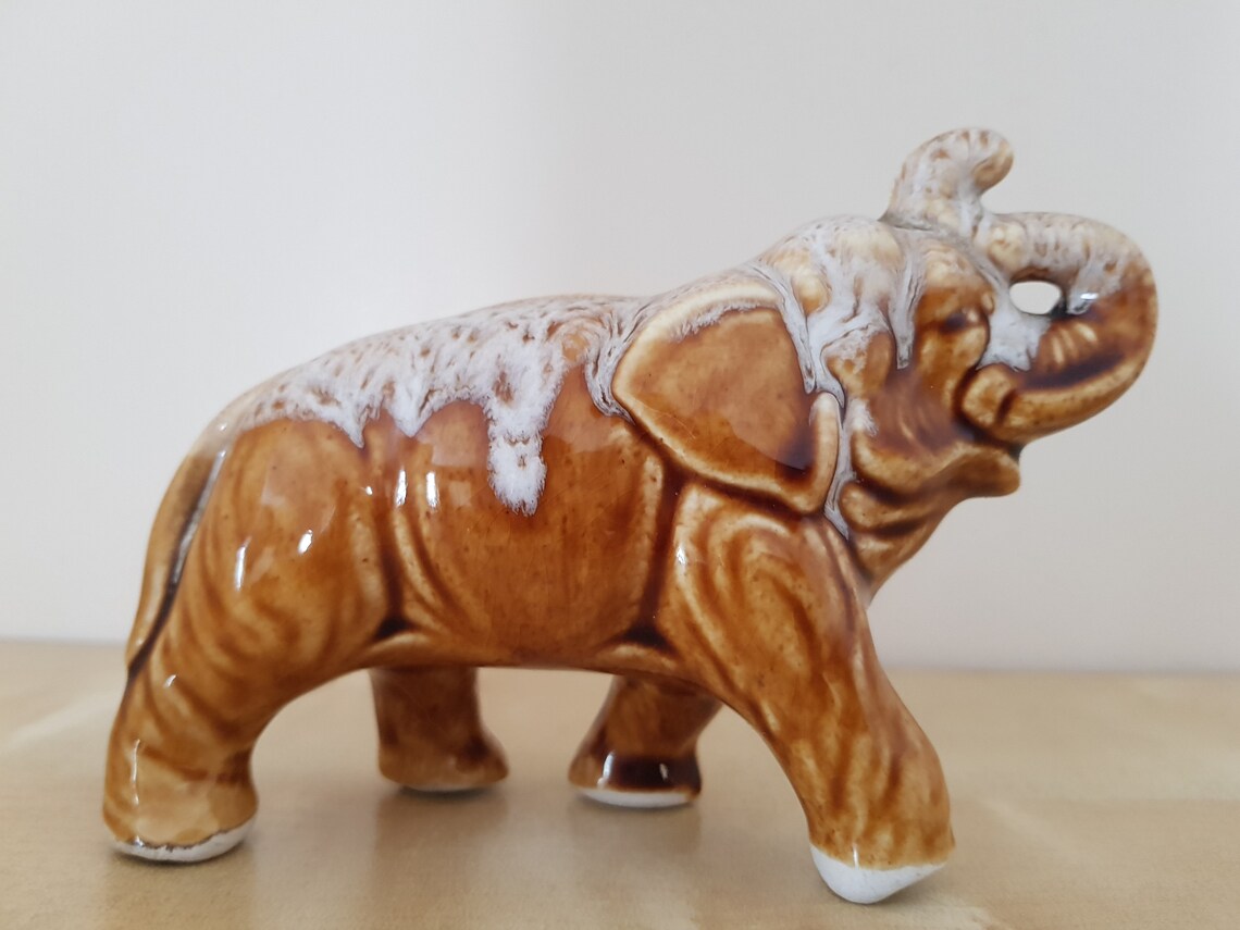 Elephant Figurine Pottery Elephants Ceramic Elephants - Etsy UK