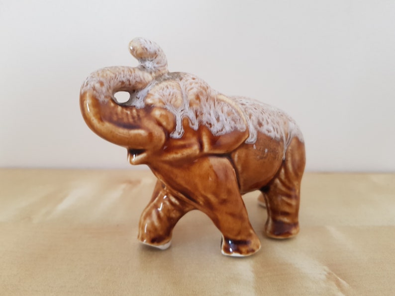 Elephant Figurine Pottery Elephants Ceramic Elephants | Etsy