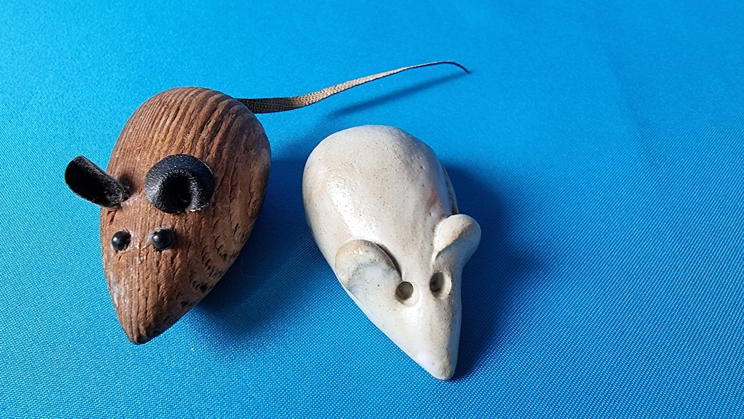 Mouse Figurine, Vintage Mouse Figurine, Wooden Mouse Figurine, Pottery ...
