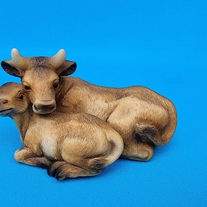 Figurine de vache, figurine de vache en résine, figurine de vache vintage, petite figurine de ...