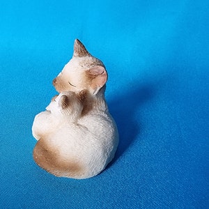 Resin Cat Figurine, Small Cat Figurine, Siamese Cat Figurine, Siamese ...