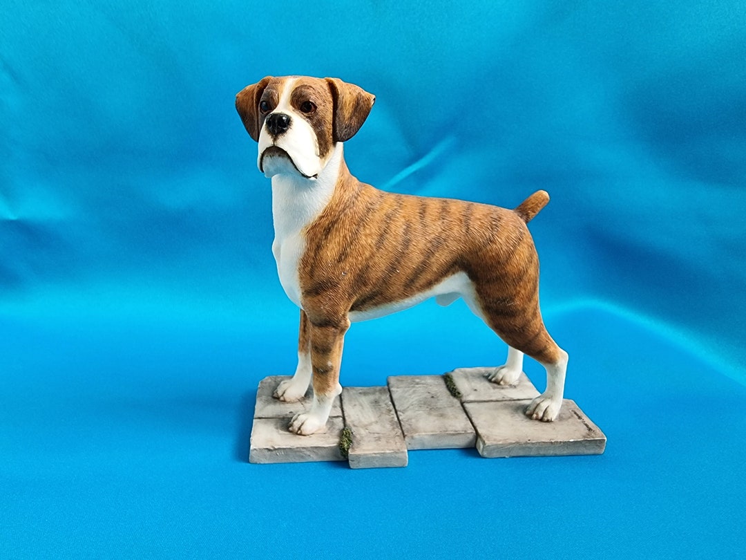 Boxer Dog Figurine, Boxer Dog, Bulldog Figurine, Resin Boxer Figurine ...