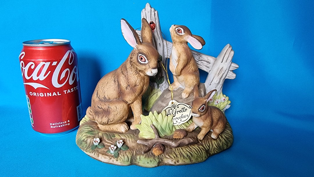 Porcelain Rabbit Figurine, Rabbit Figurine, Alfretto Porcelain, Pottery ...