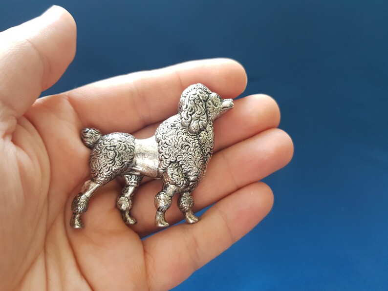 Pewter Dog Figurine, Pewter Poodle Dog Figure, Pewter Poodle, Poodle ...