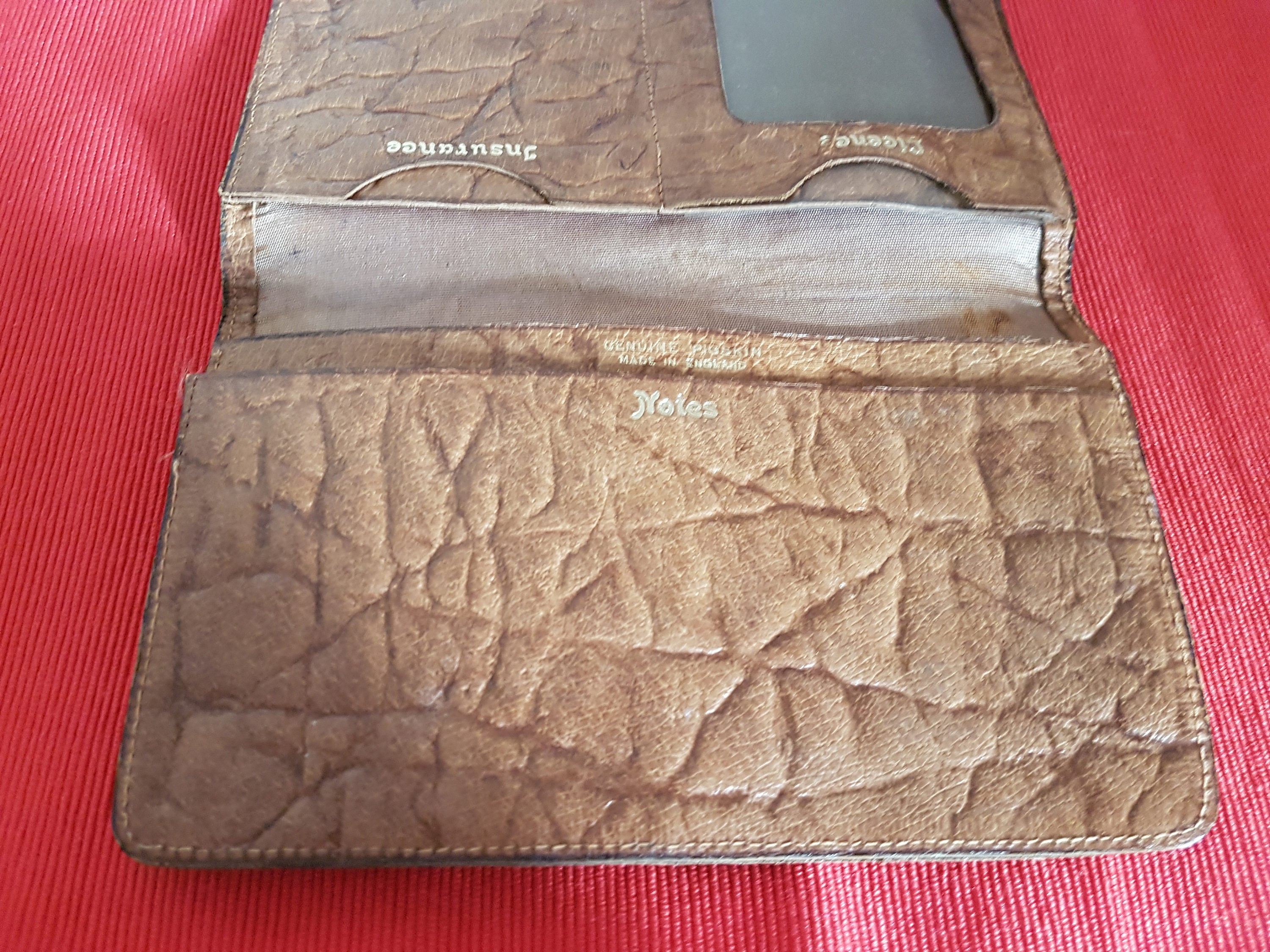 Genuine pigskin leather money notes vintage leather wallet | Etsy