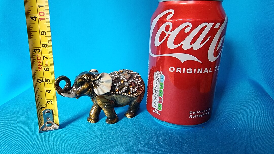 Elephant Trinket Box, Pewter Trinket Box, Trinket Box, Small Jewellery ...