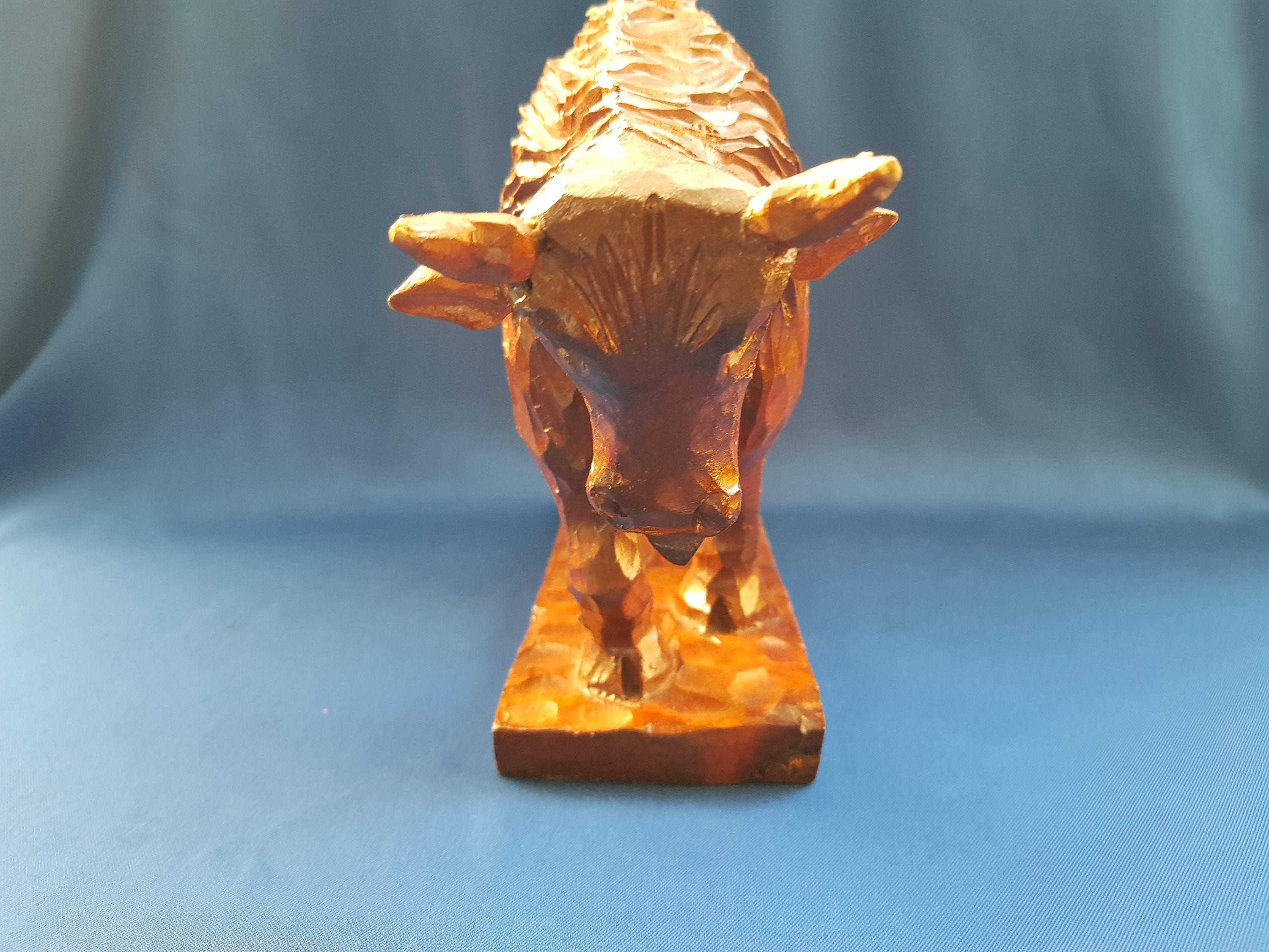 Wooden Bison Carved Bison Carved Animals Bison Figurine | Etsy