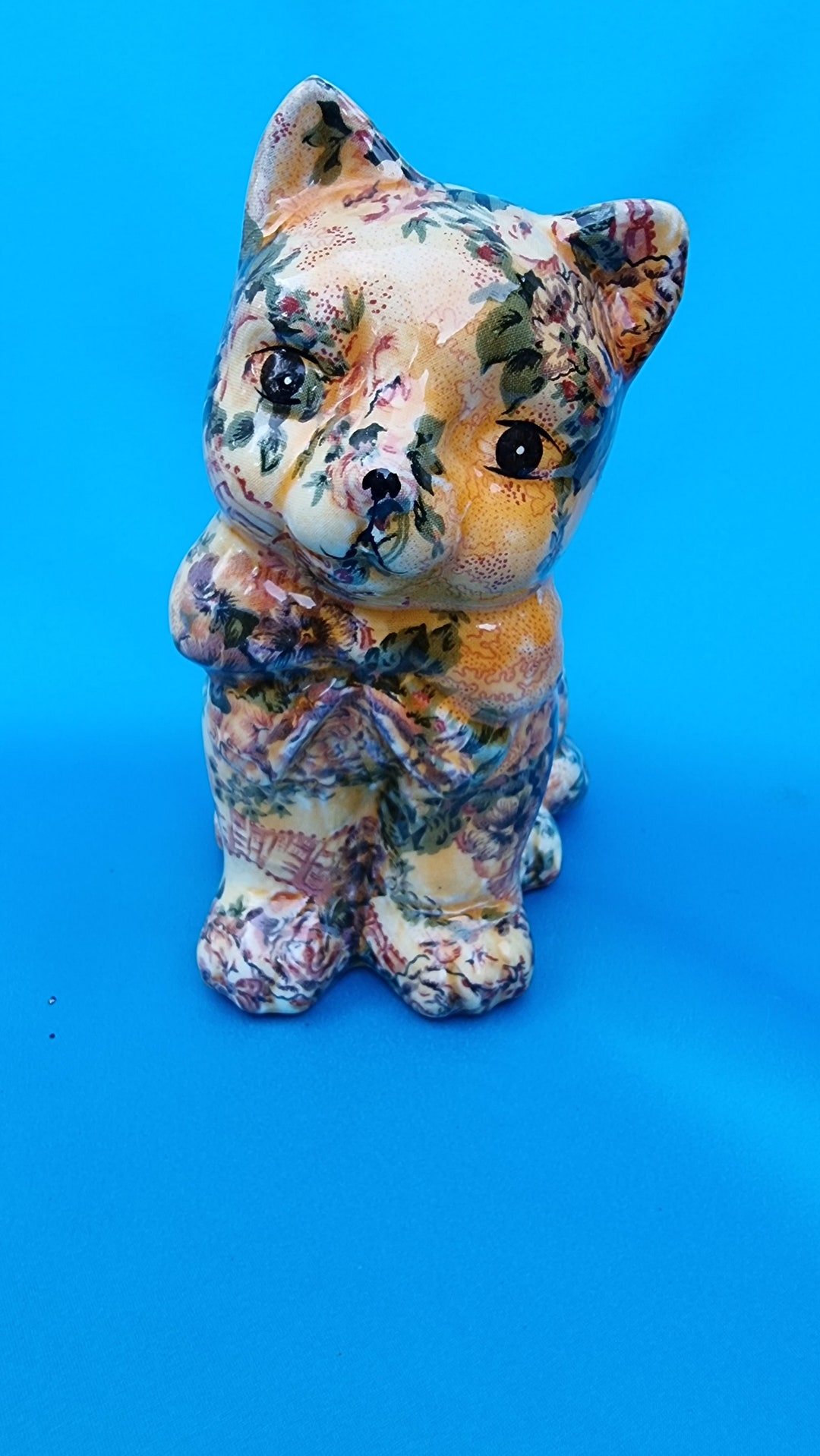 Pottery Cat Figurine, Pottery Cat, Cat Figurine, Cat Sculpture ...
