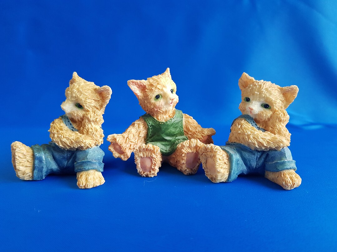 Resin Cat Figure, Cat Figurine, Pottery Cat Figure, Resin Figurine ...