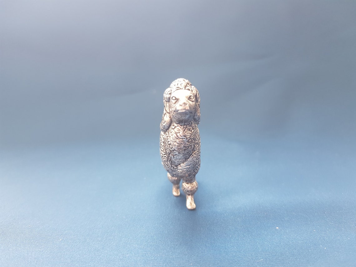 Pewter Dog Figurine, Pewter Poodle Dog Figure, Pewter Poodle, Poodle ...
