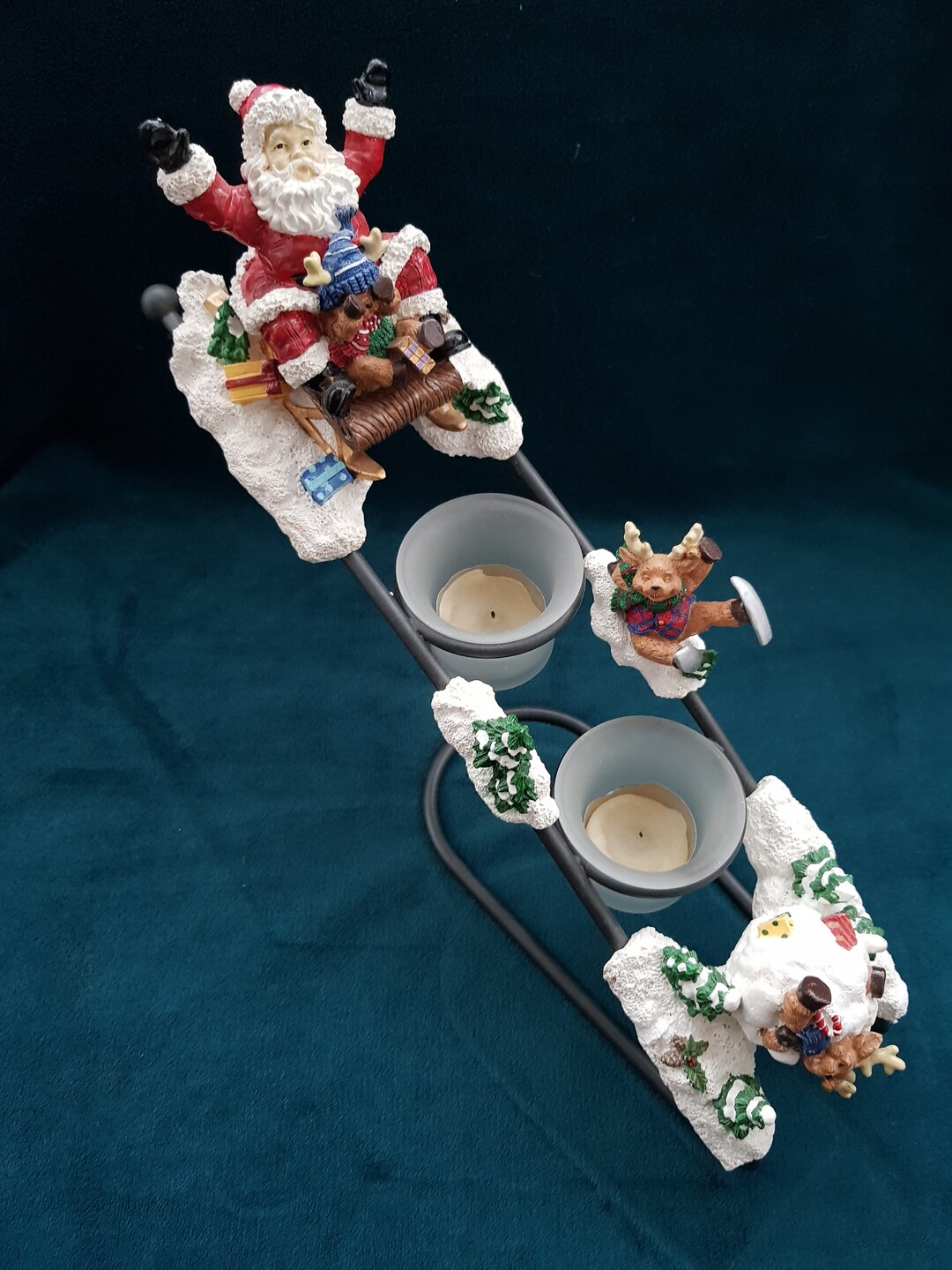 Santa Candle Holder, Santa, Santa Figurine, Hand Made Candle Holder ...