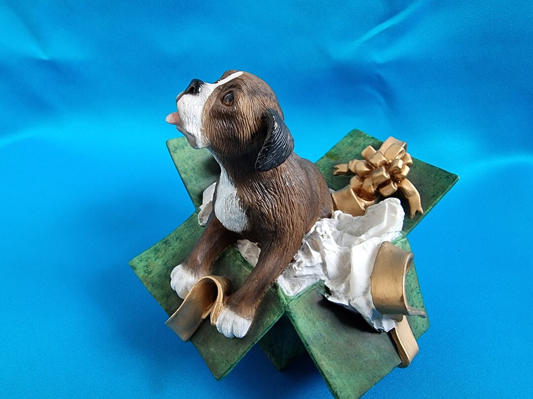 Boxer Figurine, Resin Boxer Figurine, Bulldog Figurine, Puppy Figurine ...