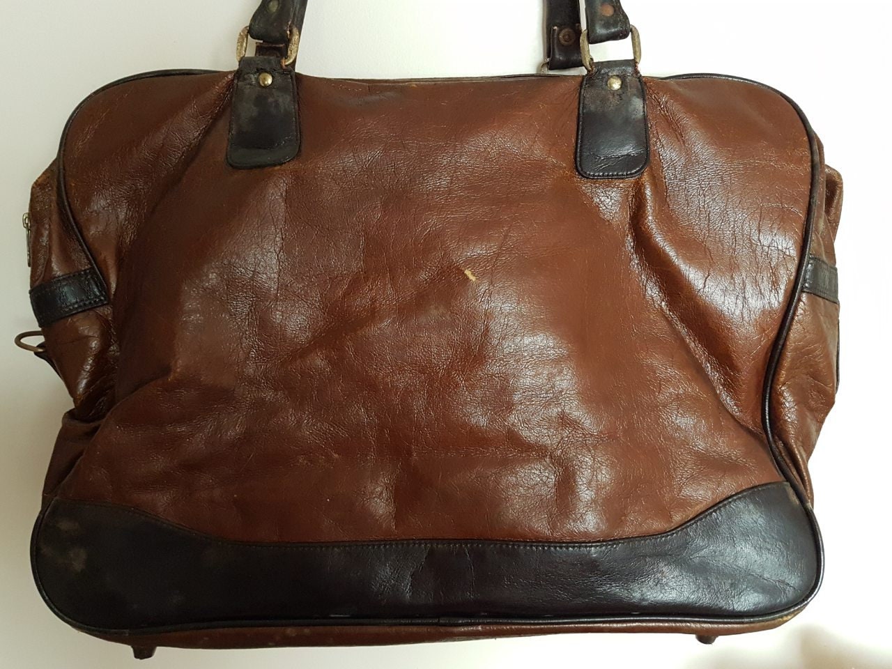 Leather traveling bag old traveling bag antique traveling | Etsy