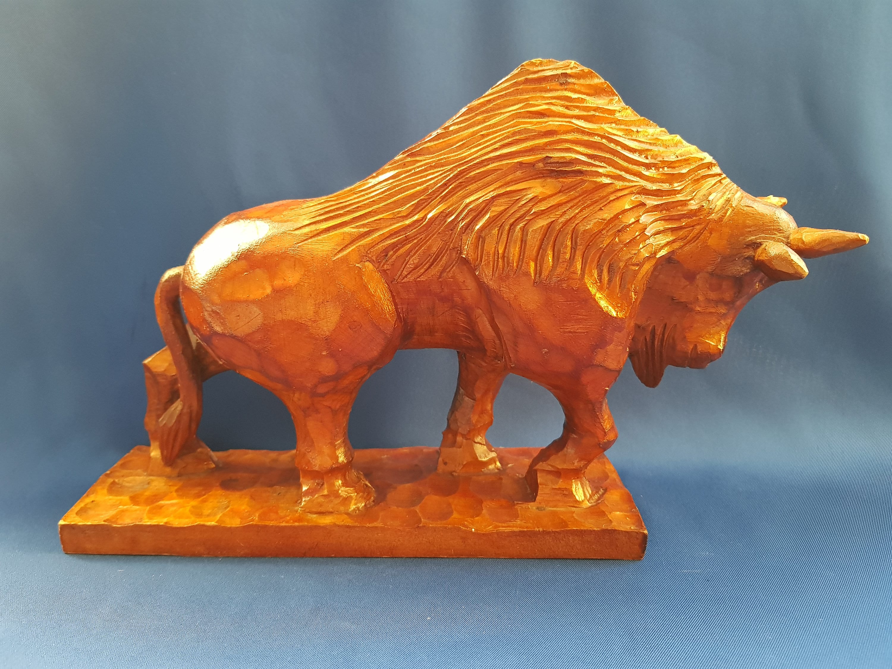 Wooden Bison Carved Bison Carved Animals Bison Figurine | Etsy