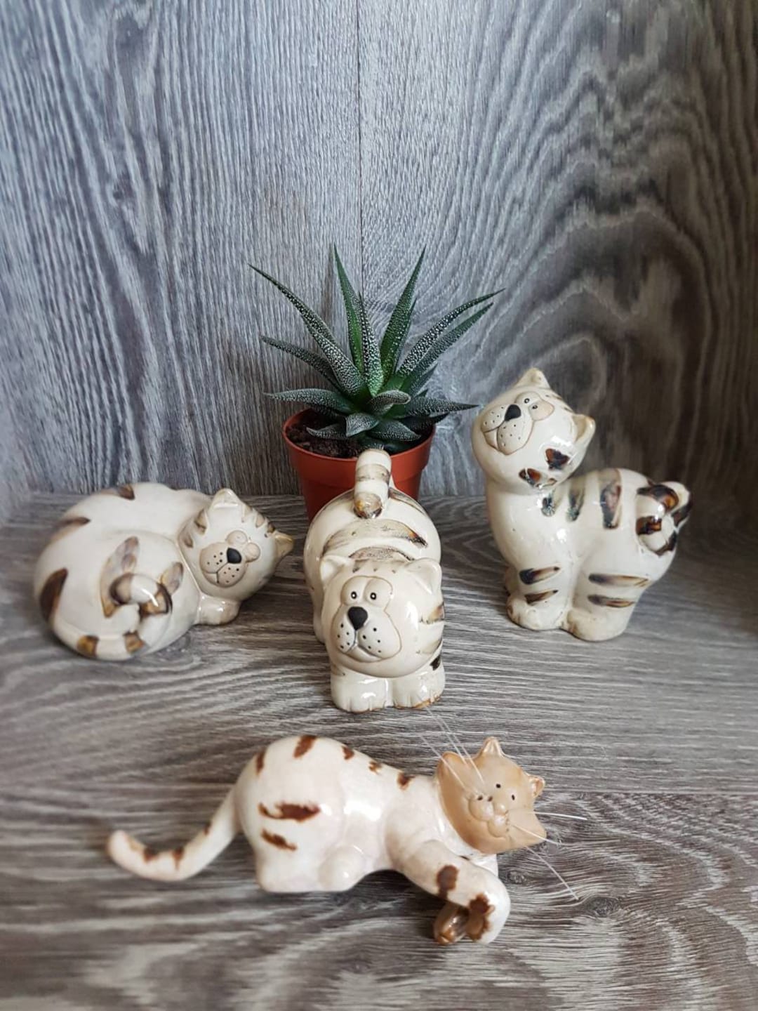 Cat Figurine, Ceramic Cat, Pottery Cat, Cat Sculpture, White Cat, Cat ...