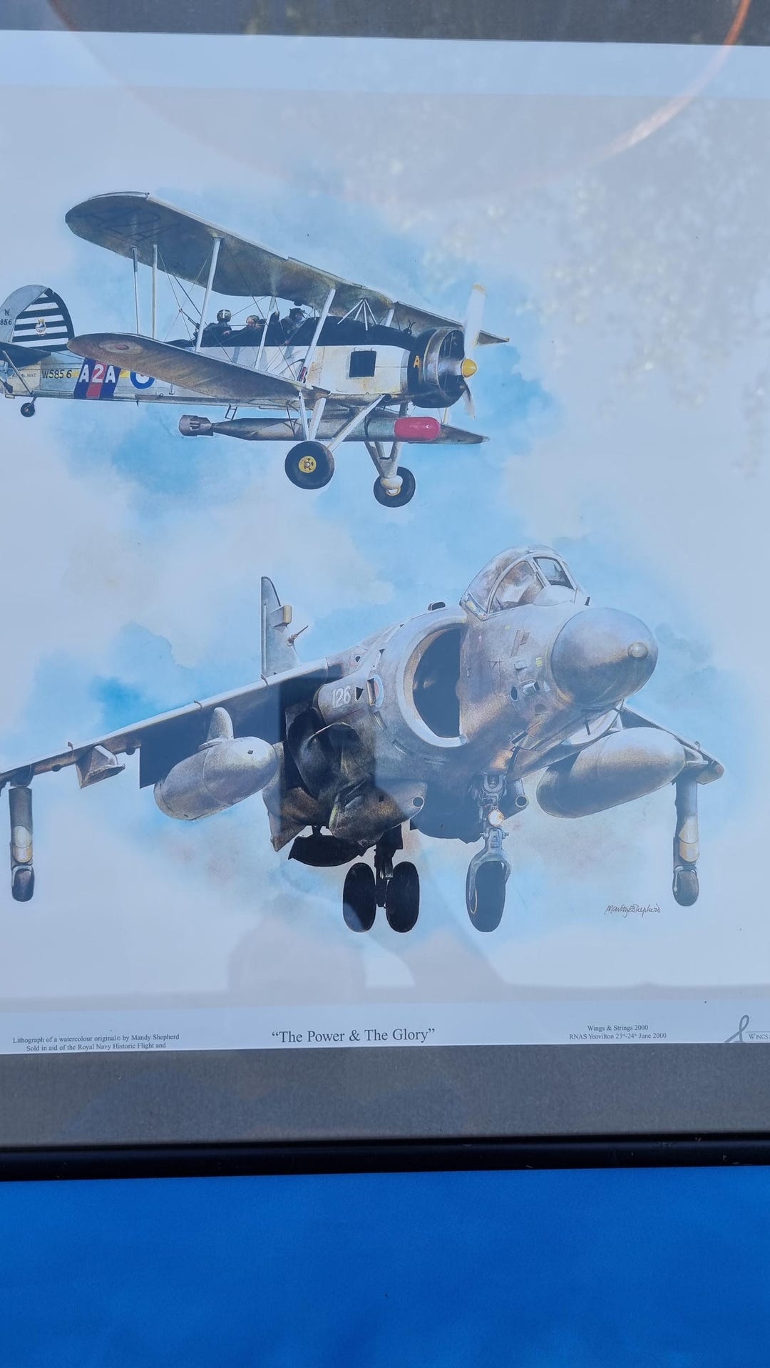 Airplane Photo Frame, Glass Photo Frame, Vintage Picture Frame, Old ...