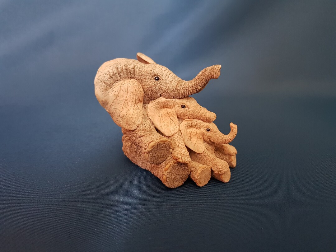 Tuskers Elephant, Elephant Figurine, Small Elephant Figure, Resin ...