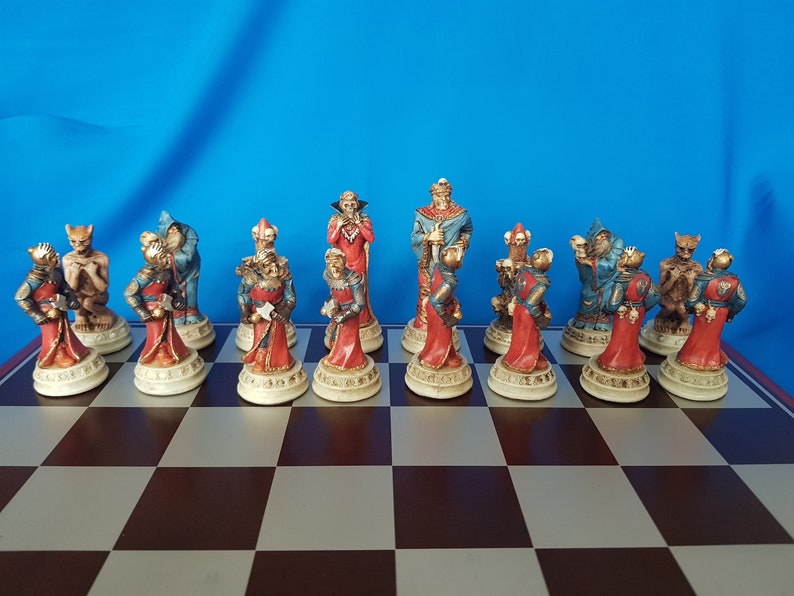 Skull Chess Skull Chess Set Fantasy Chess Fantasy Chess - Etsy UK