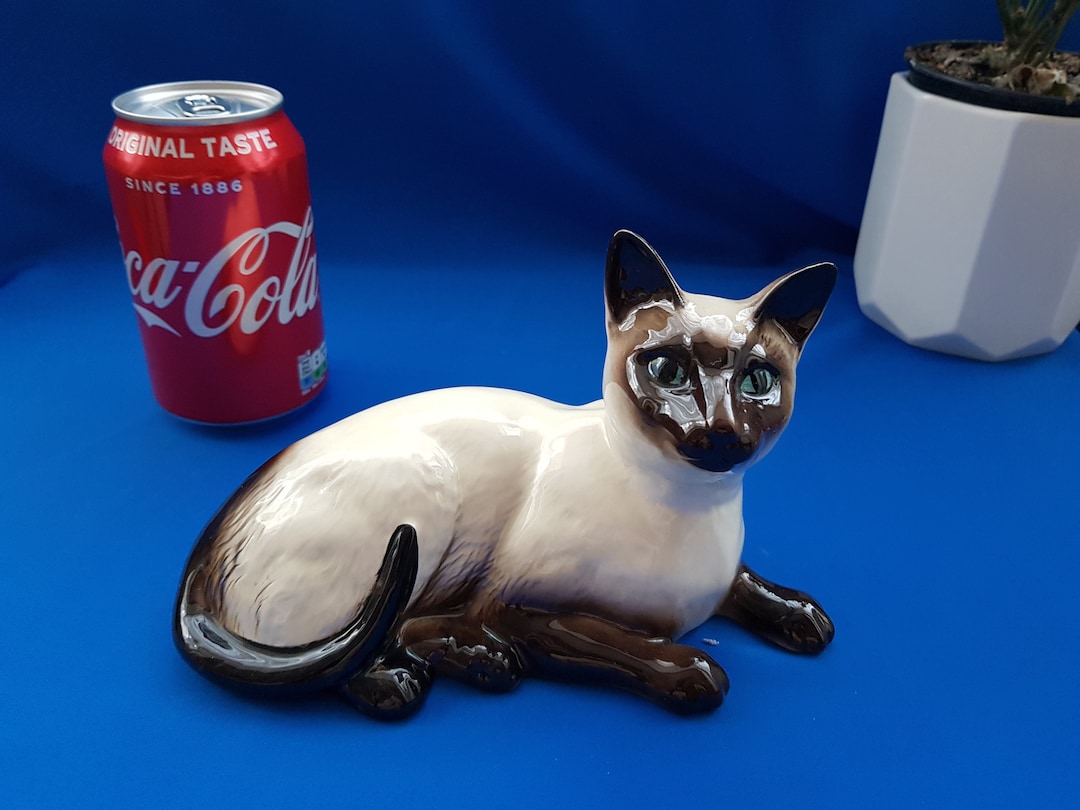 Siamese Cat Figure, Siamese Cat, Cat Figurine, Cat Sculpture, Pottery ...