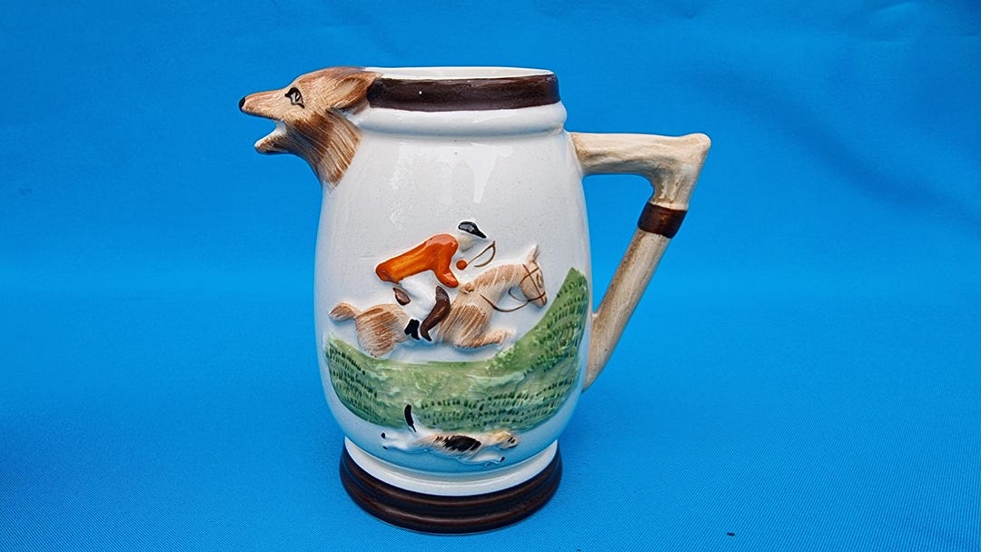 Vintage Portland Pottery Milk Jug With Fox Hunting Scene - Etsy