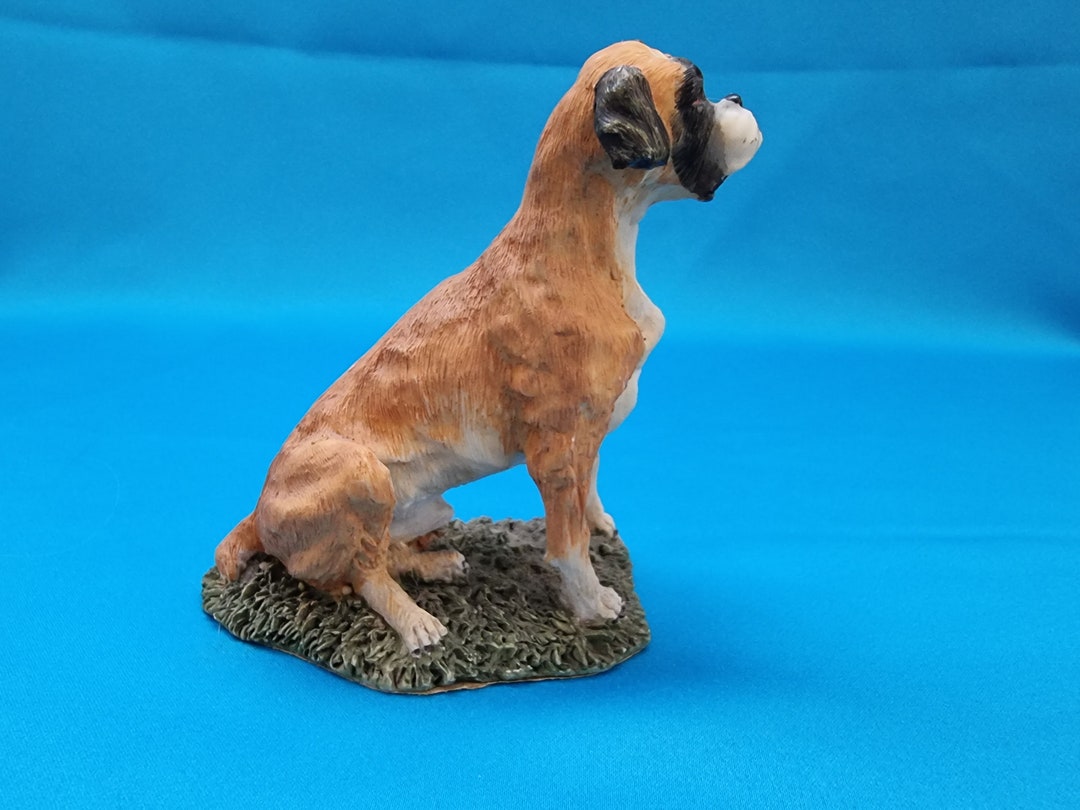 Boxer Dog Figurine, Resin Boxer Figurine, Boxer Statue, Vintage Boxer ...