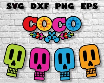 Coco skull svg | Etsy