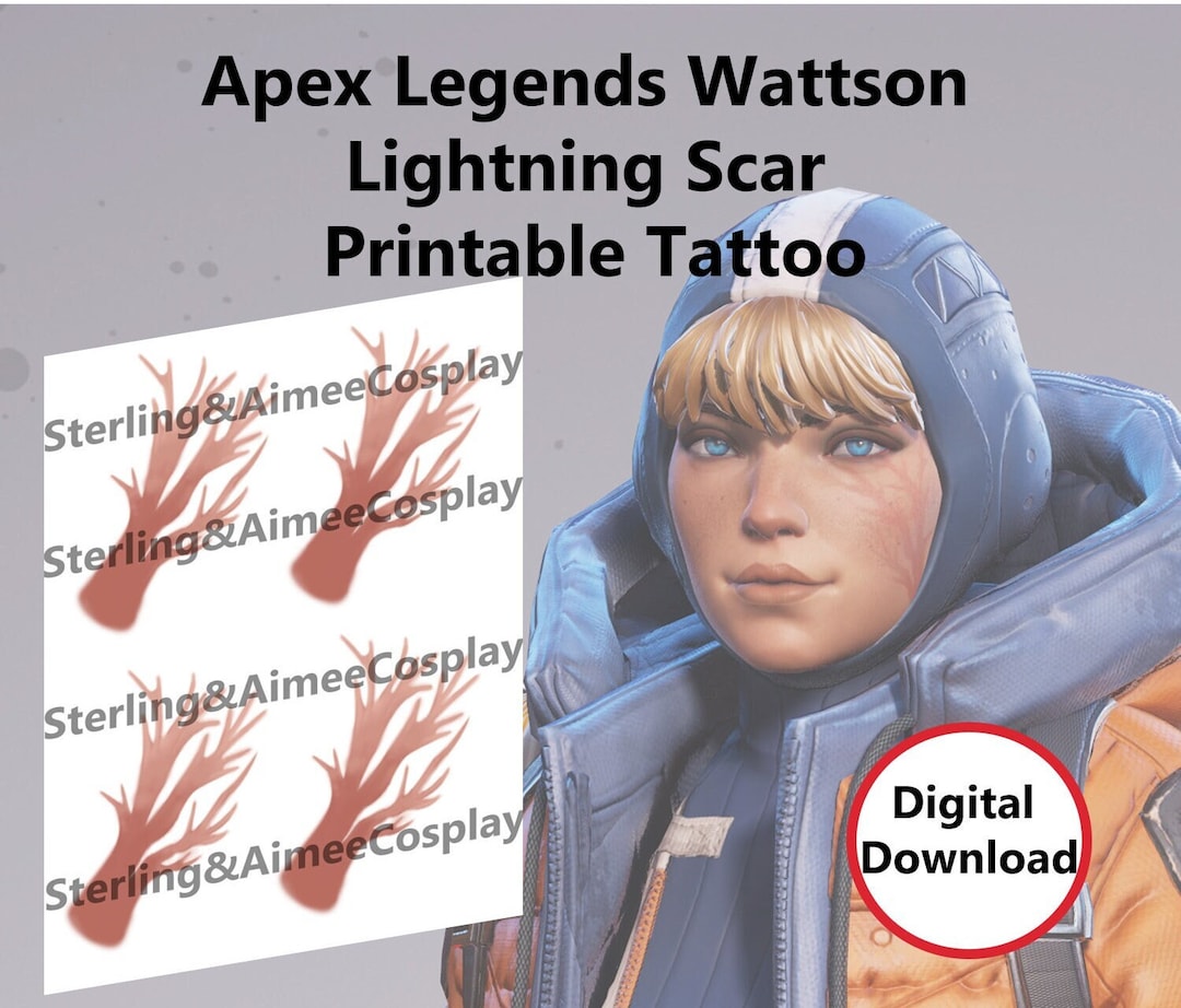 Printable Temporary Tattoo of Wattson's Lightning Scar (apex Legends ...