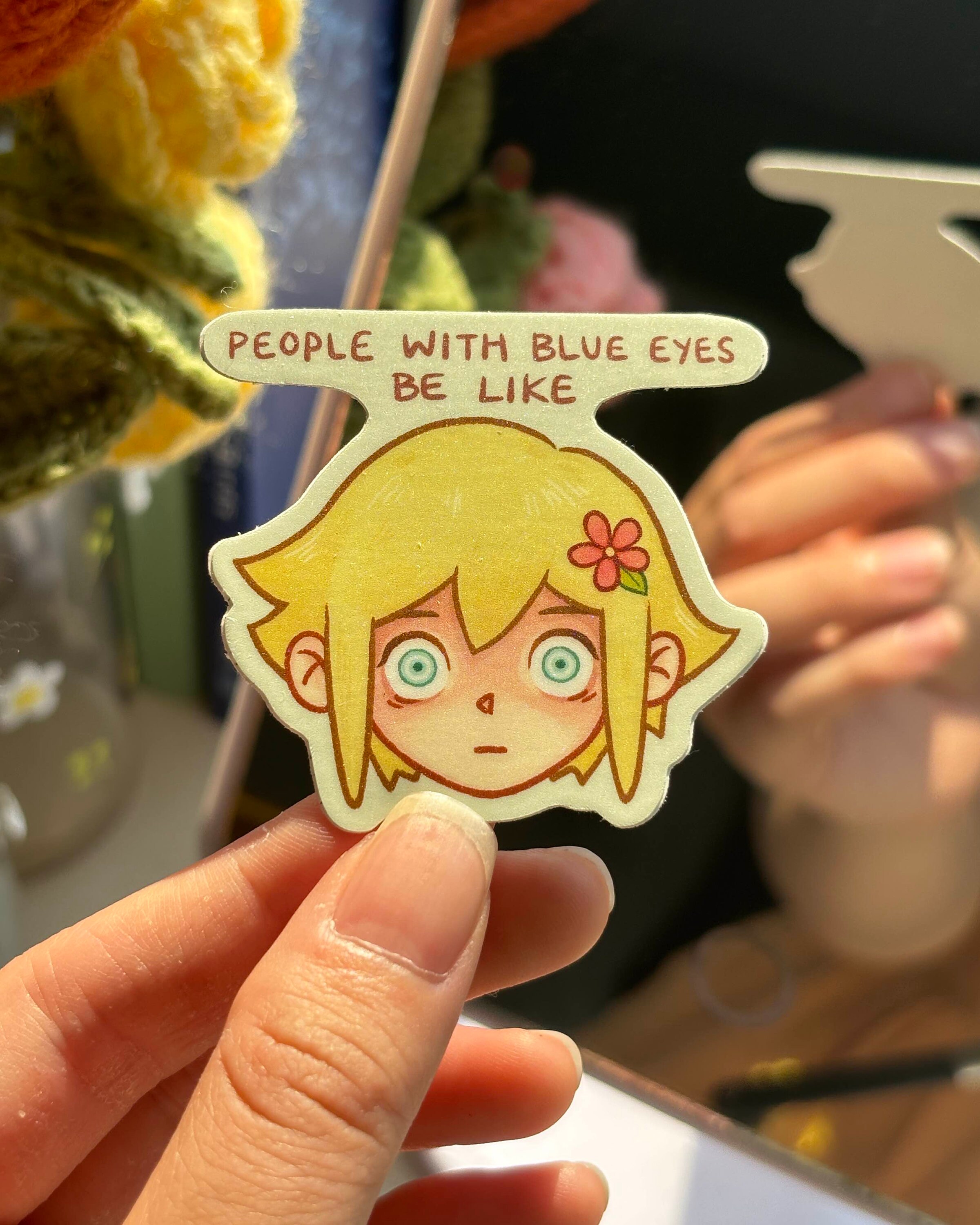OMORI Basil "people With Blue Eyes Be Like" Vinyl Sticker - Etsy