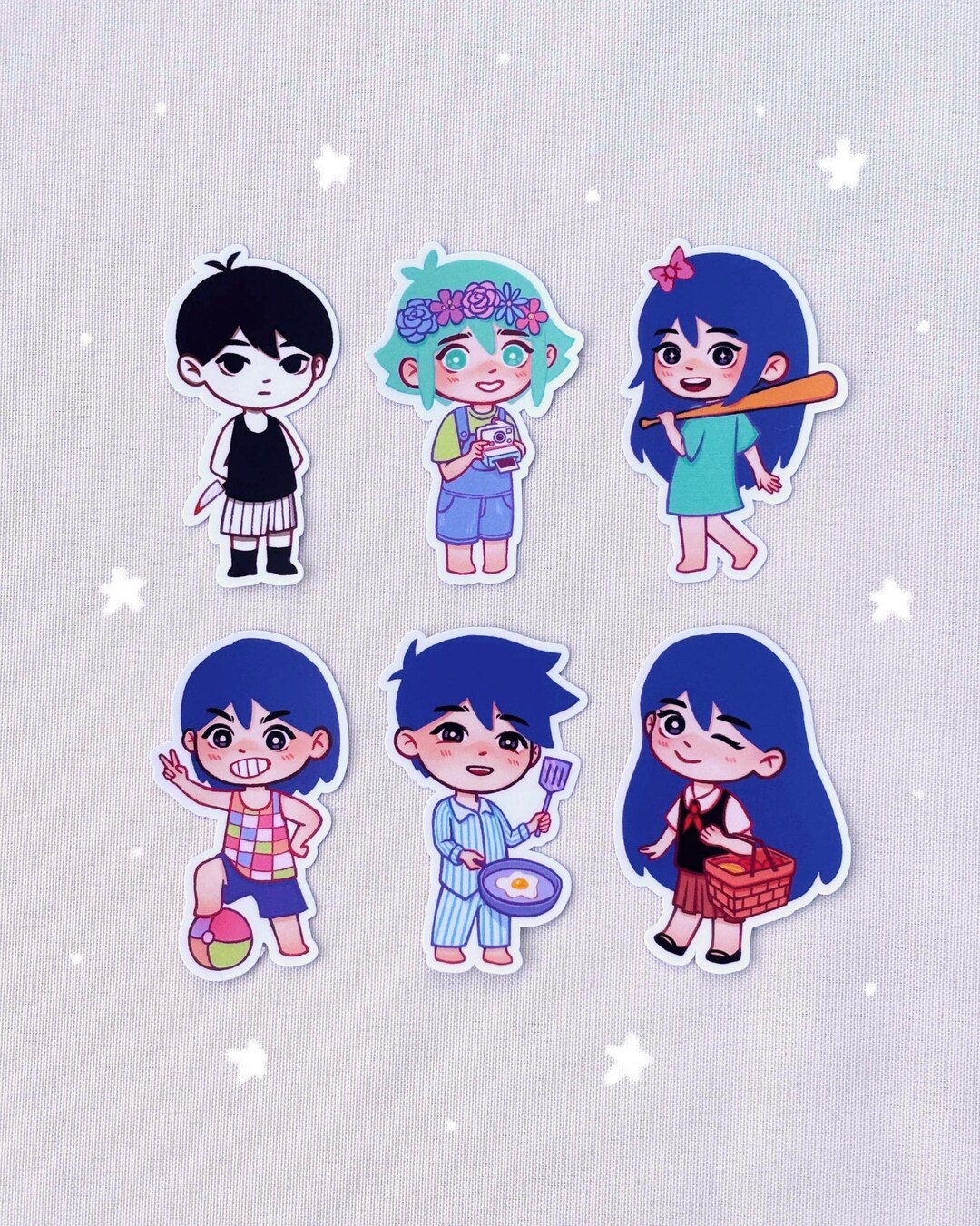 OMORI Headspace Vinyl Stickers - Omori, Basil, Aubrey, Kel, Hero, Mari ...