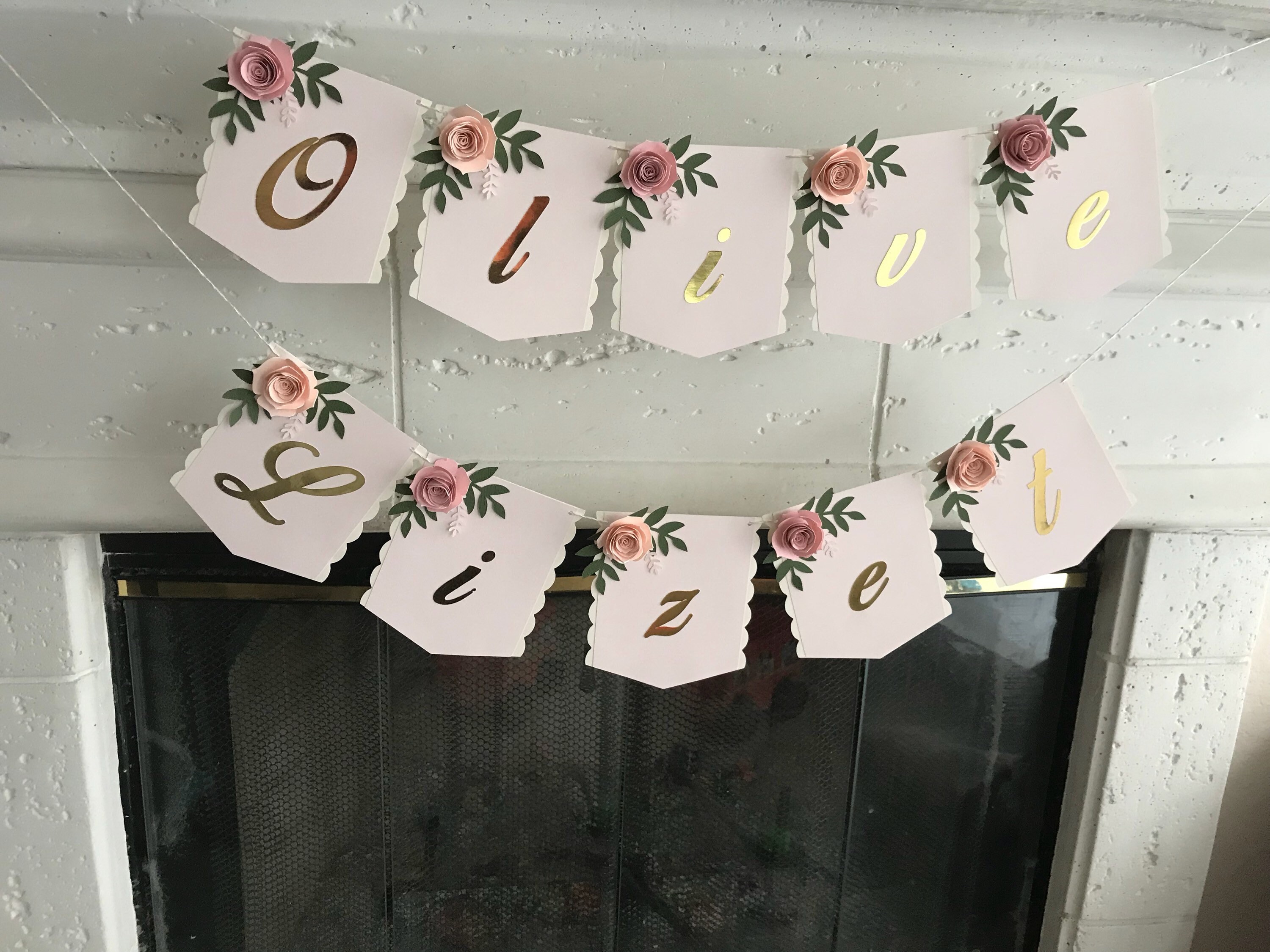 Custom Name Banner, Girl Name Banner, 1st Birthday Banner, Personalized ...