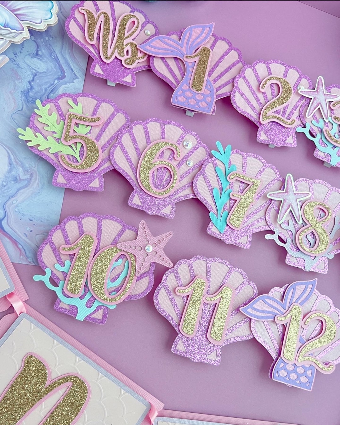 Mermaid Milestone Banner, Under the Sea Banner, Mermaid Monthly Photo ...