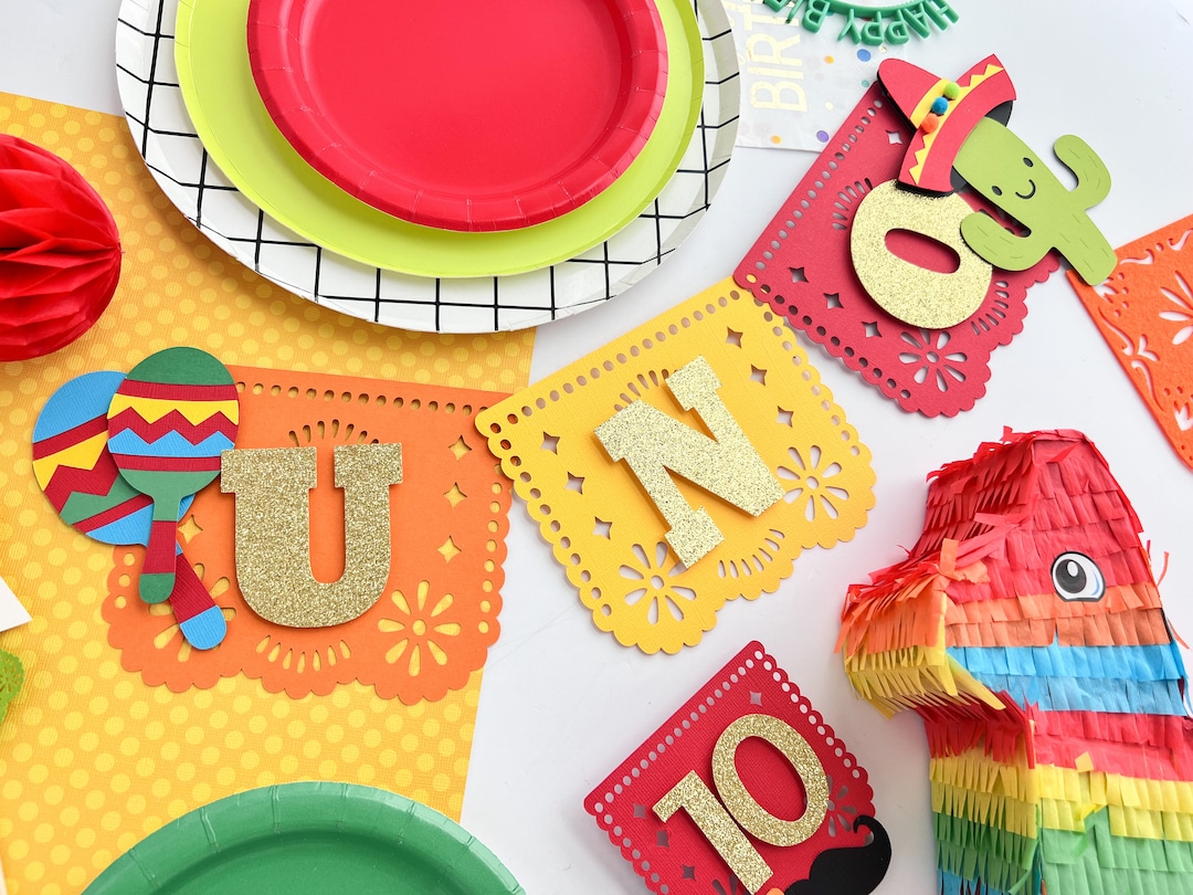 Fiesta First Birthday Highchair Banner , Uno Fiesta Banner, Mexican ...