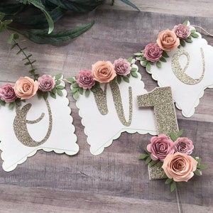 Floral High Chair Banner, Floral Party Package, Floral Banner, Boho ...
