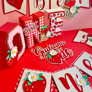 Strawberry 3D Letters, Strawberry Banner, Strawberry Party Decor ...