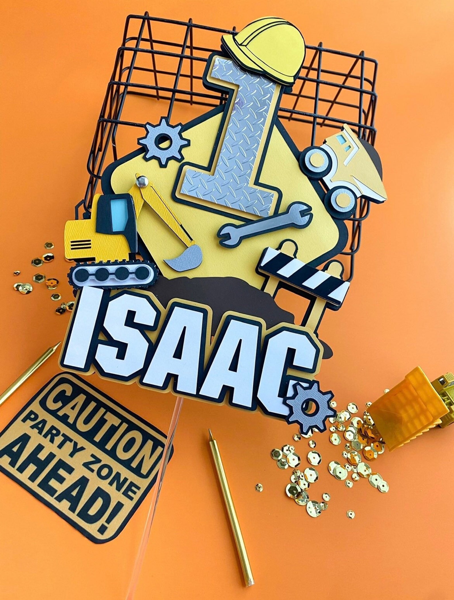 Construction Cake Topper, Excavator Cake Topper, Construction Birthday ...