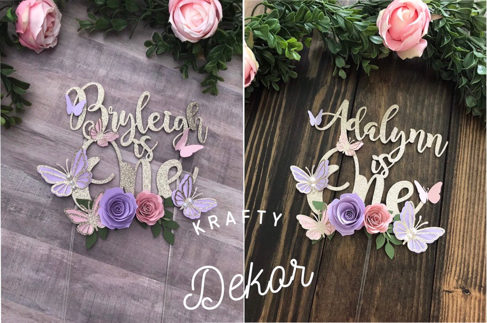 Butterfly Theme Banner Butterfly Floral Banner 1st Birthday - Etsy