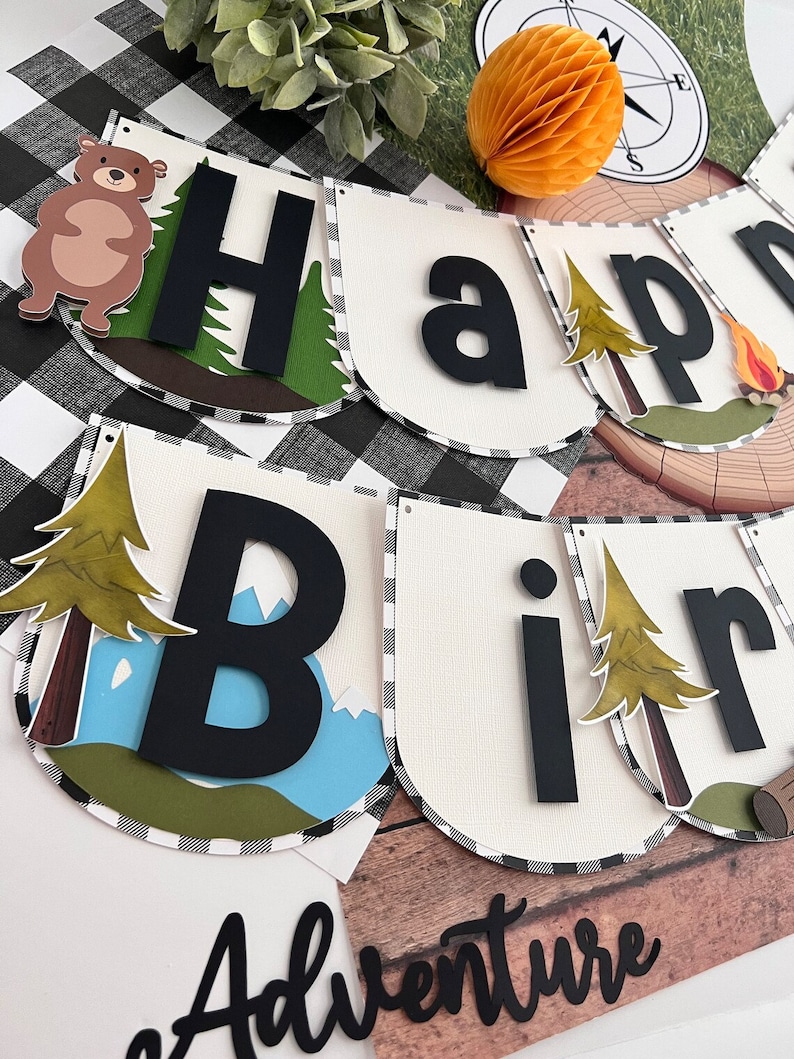 One Happy Camper Milestone Photo Banner, One Happy Camper Birthday ...