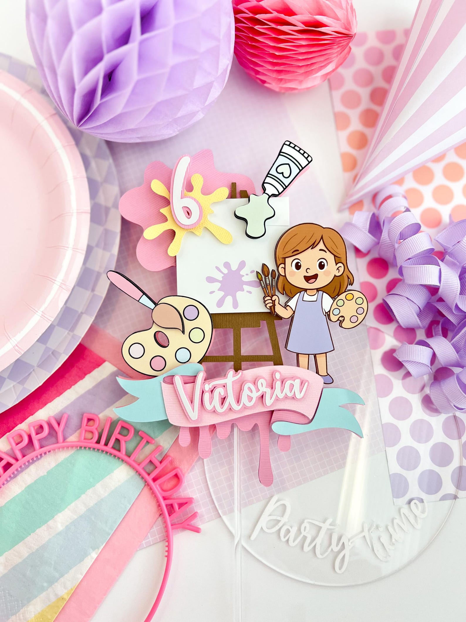 Paint Party Cake Topper, Art Birthday Cake Topper, Painting Party Cake ...