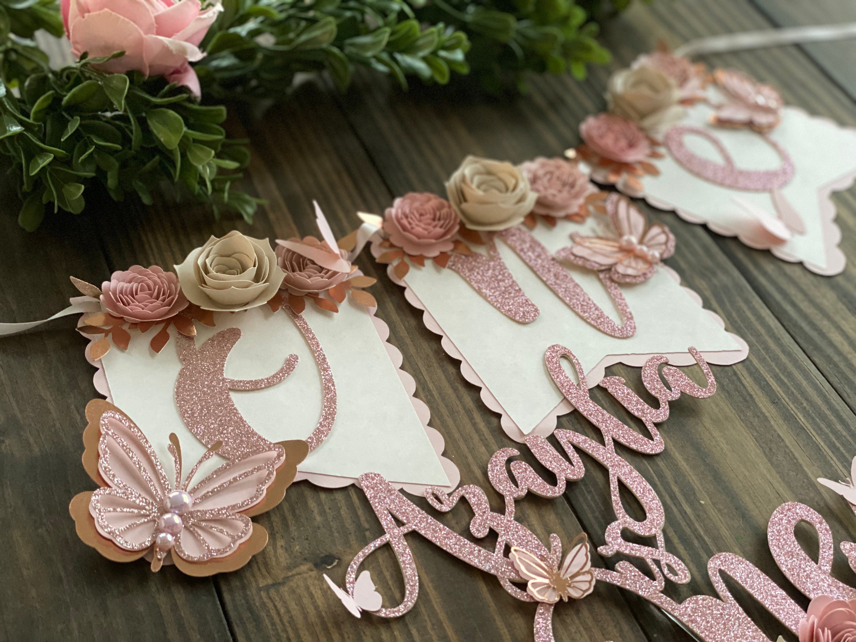 Butterfly Theme Banner Butterfly Floral Banner 1st Birthday - Etsy