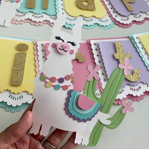 Llama Happy Birthday Banner, First Fiesta Banner, Llama Banner, Llama ...