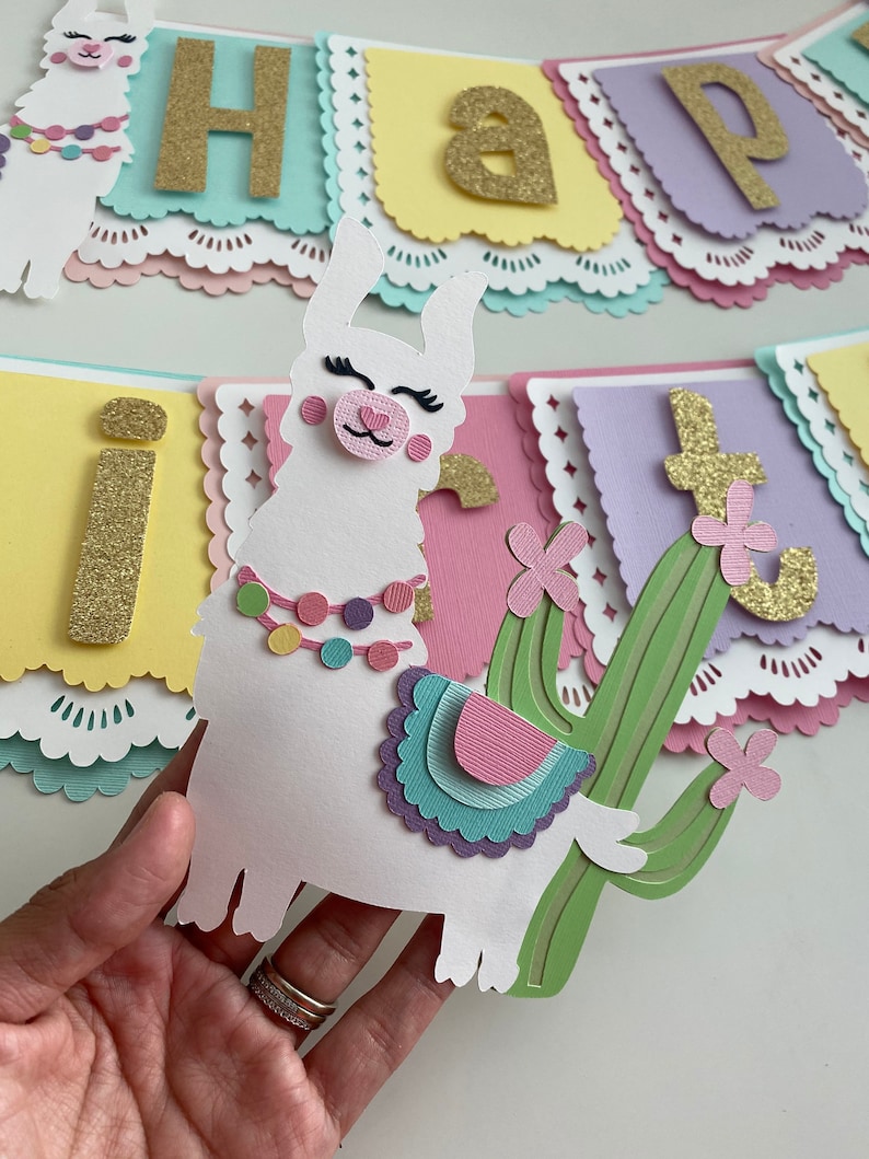 Llama Happy Birthday Banner First Fiesta Banner Llama - Etsy