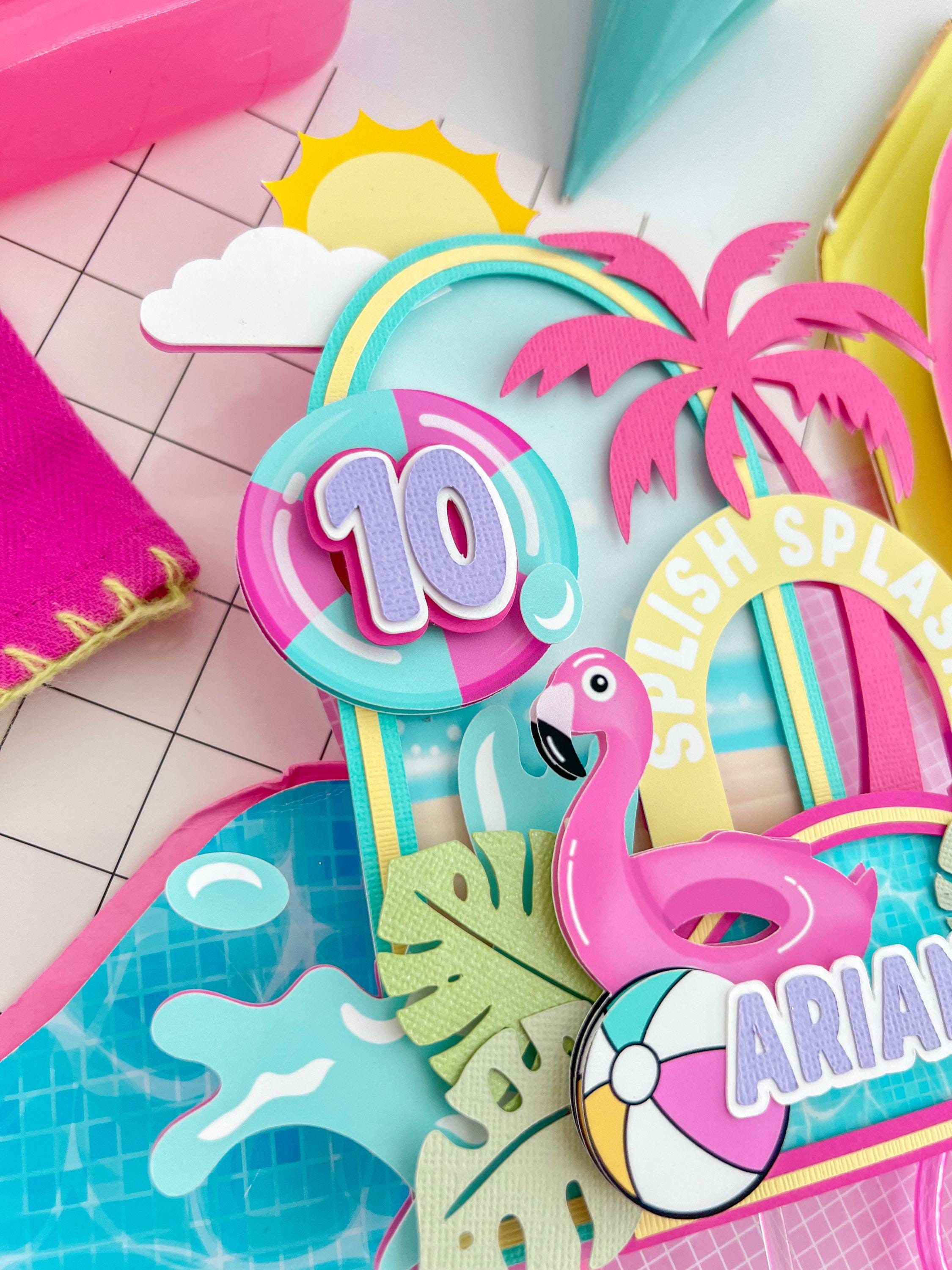 Pool Party Cake Topper, Teen Girl Birthday, Splish Splash Pool Party ...