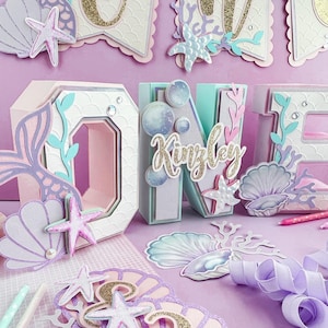 Mermaid 3D Letters , Mermaid One 3d Letters, Mermaid First Birthday ...