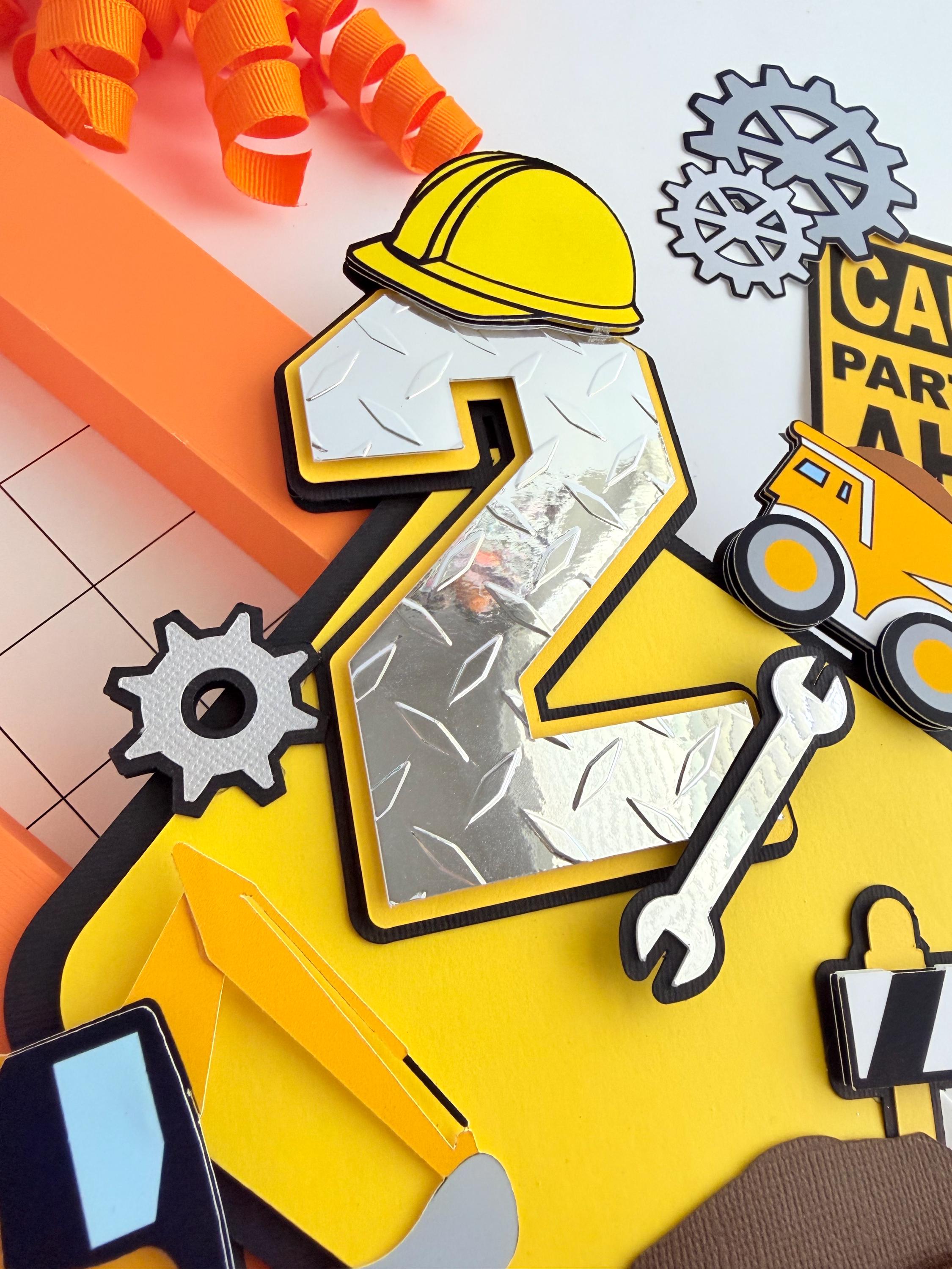 Construction Cake Topper: Contruction Birthday Party Decor, Exavator ...