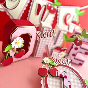 Cherry First Birthday Cake Topper, Cherry Sweet Theme, Cherry Party ...