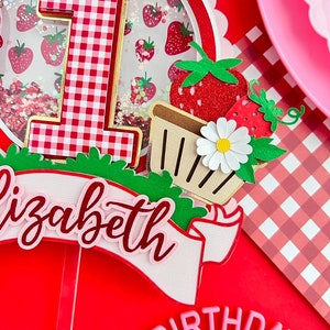 Berry First Birthday Cake Topper, Strawberry Theme, Strawberry Party ...
