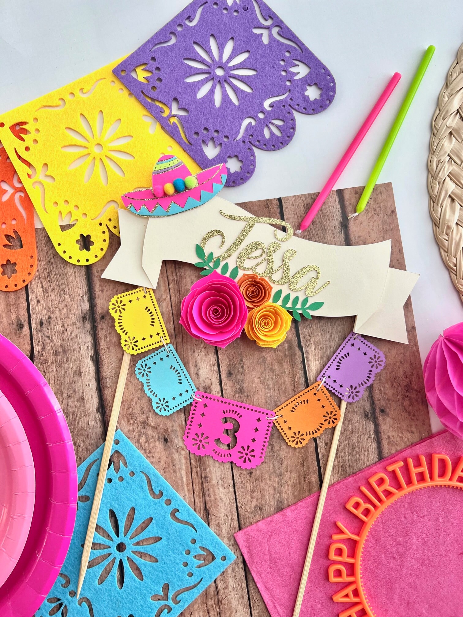 Fiesta Cake Topper, Fiesta Party, Cinco De Mayo Decor, Coco Cake Topper ...