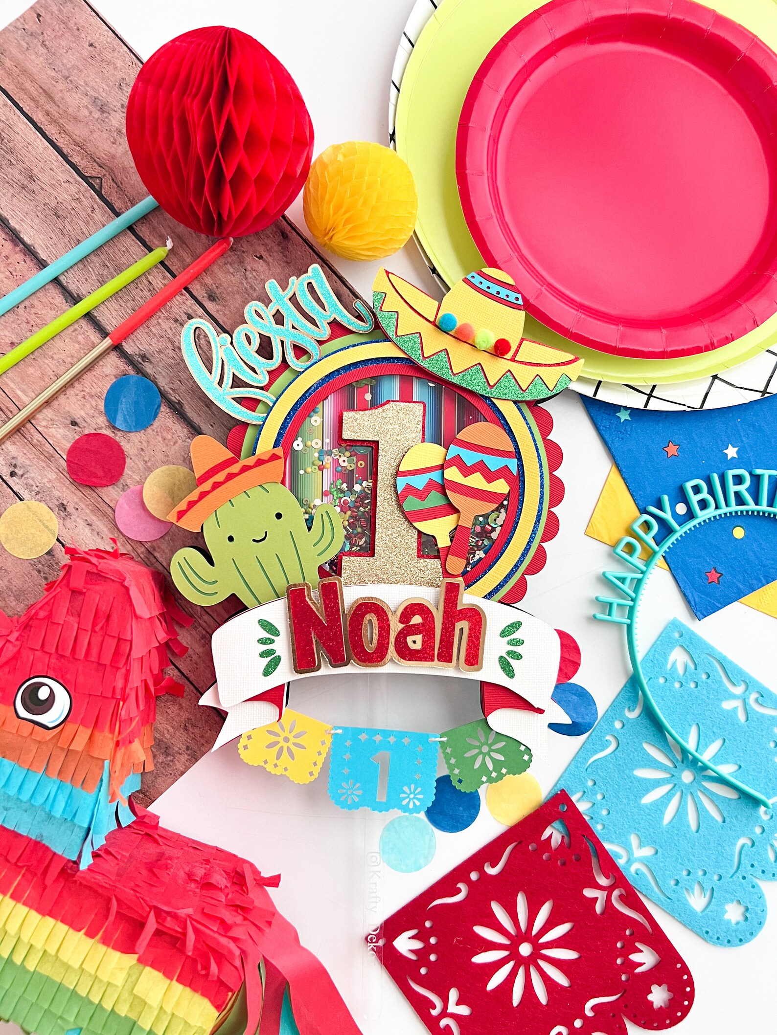 Three-esta Cake Topper, First Fiesta Cake Topper Im One Lets Fiesta ...